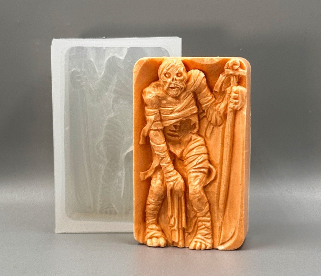 MUMMY SILICONE MOLD Soap Plaster Clay Wax Resin 5oz Halloween Zombie ...
