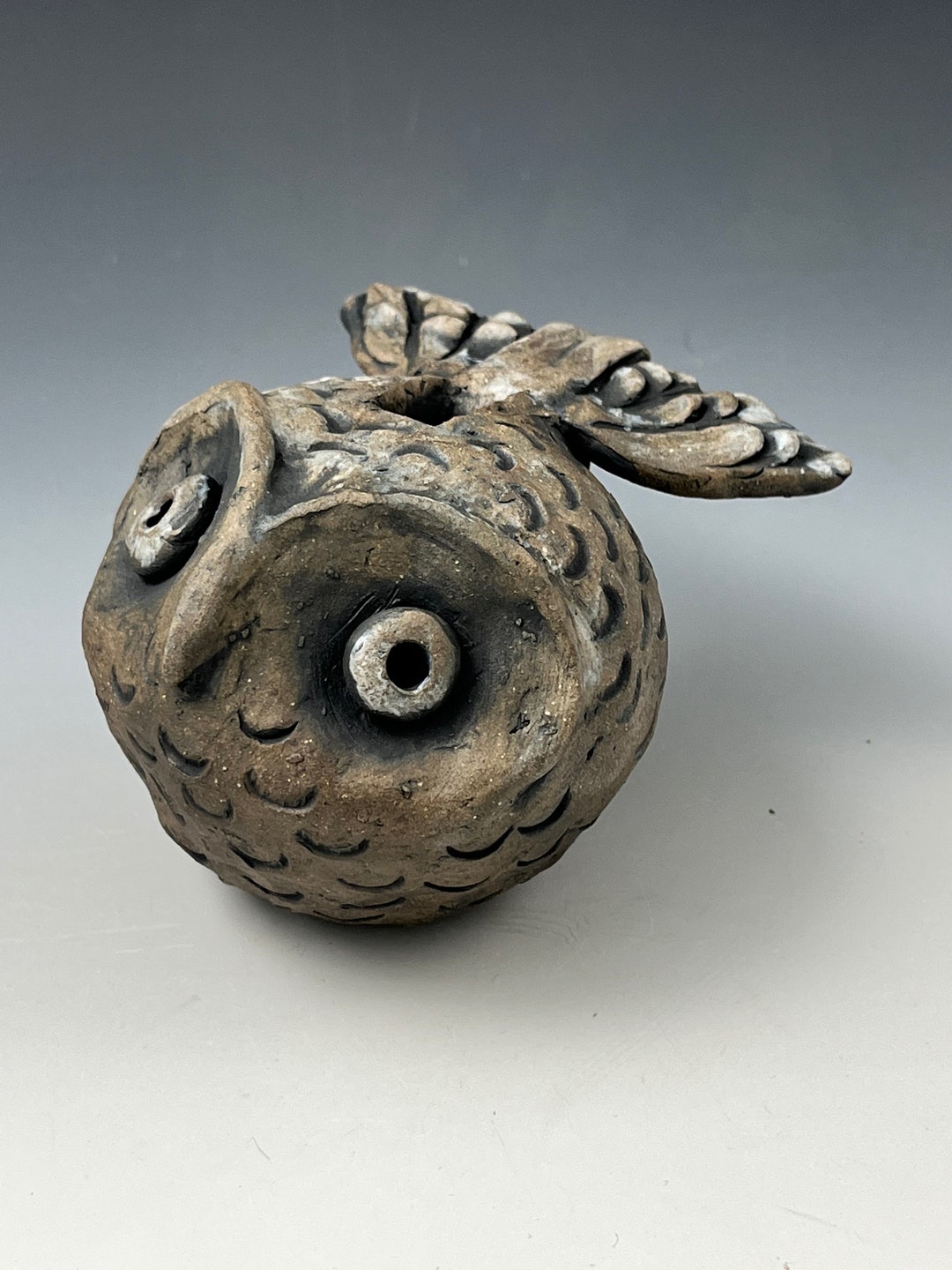 One of a Kind Stoneware Owl Whistle, Handmade, Whimsical, Rustic, by ...