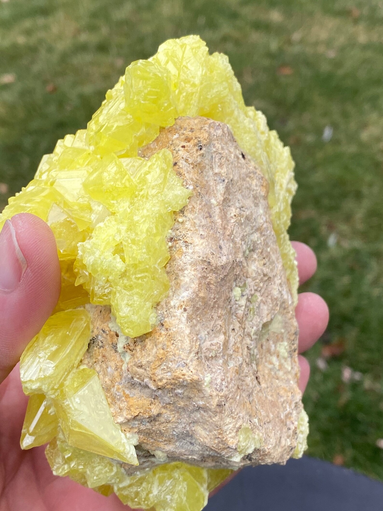 Lab Grown Sulphur Crystal Cluster | Etsy