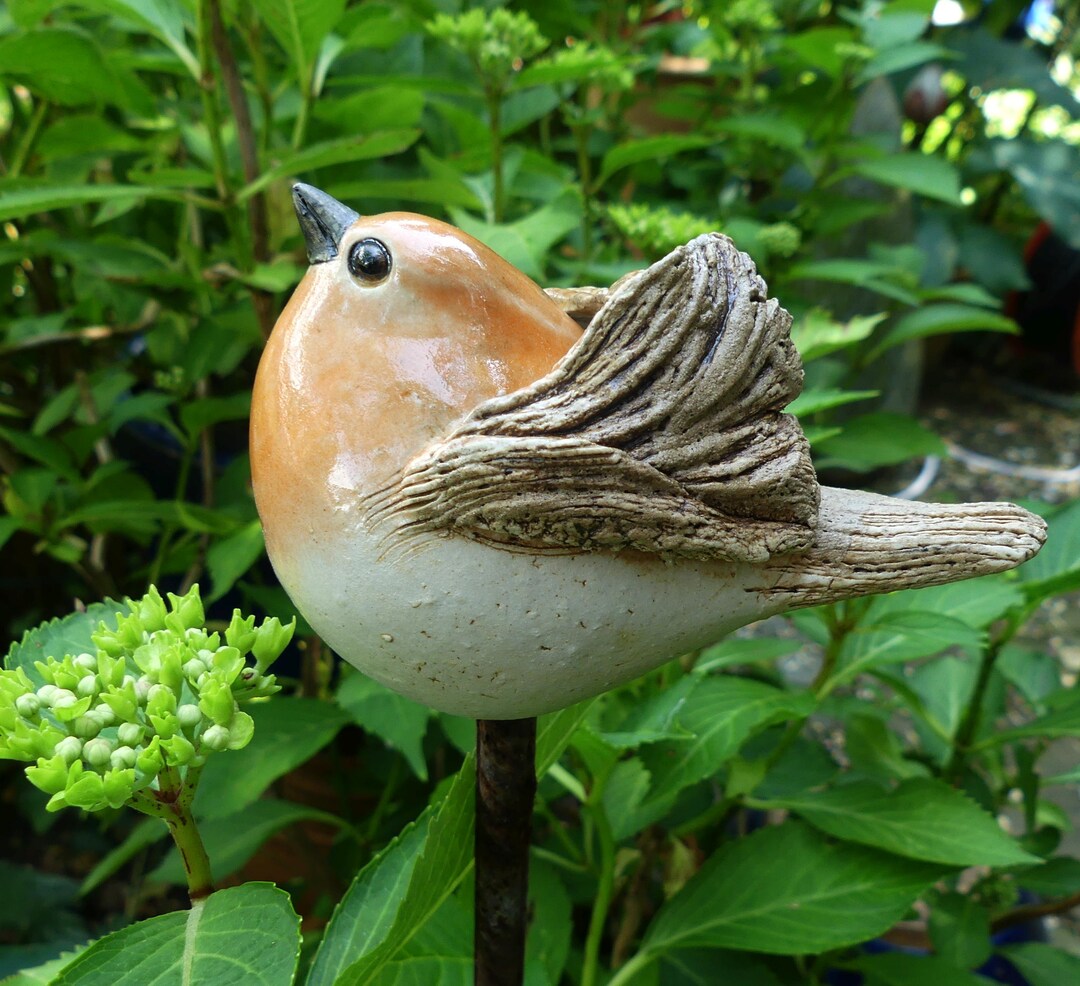 Frost-resistant Garden Ceramics, CERAMIC BIRD ROBIN - Etsy
