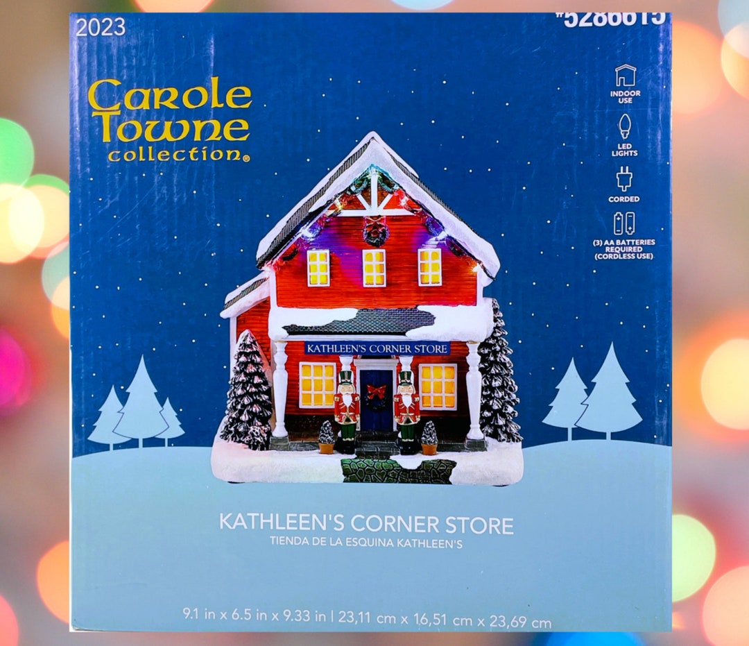 Carole Towne 2023 Kathleen's Corner Store Christmas Village Shop LED ...