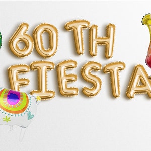 Sale 60TH FIESTA Balloon Banner 60th Birthday Party Decorations for ...