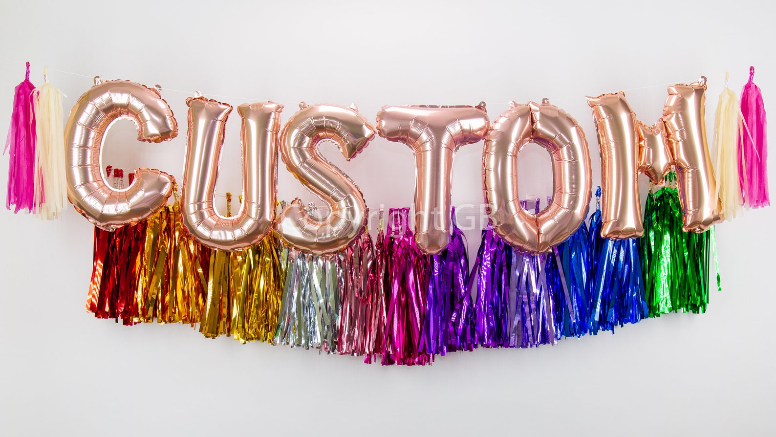16 Rose Gold Custom Balloon/banner Rose Gold Letter - Etsy
