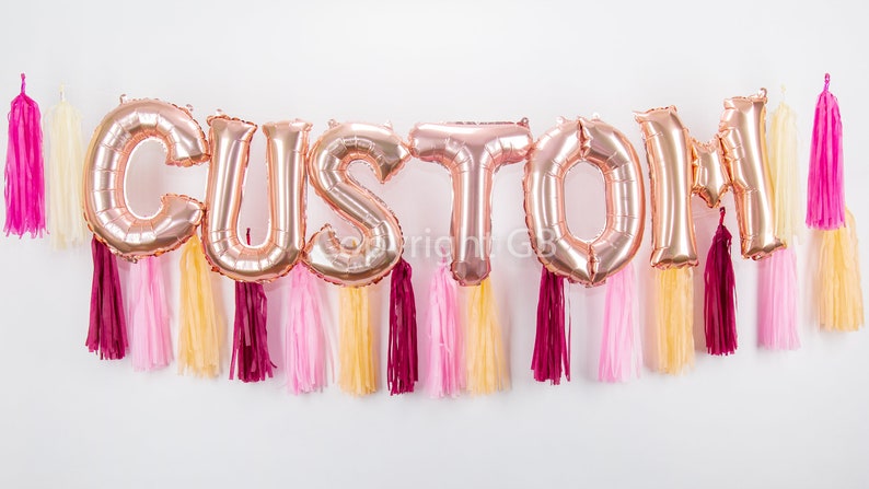 16 Rose Gold Custom Balloon/banner Rose Gold Letter | Etsy