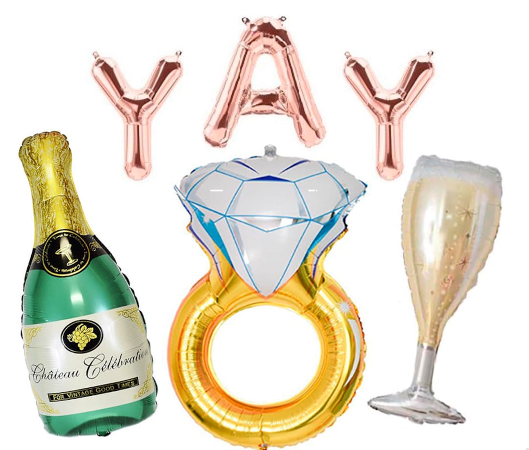 YAY Engagement Balloon Banner Bach Bachelorette Party Decor YAY Wedding ...