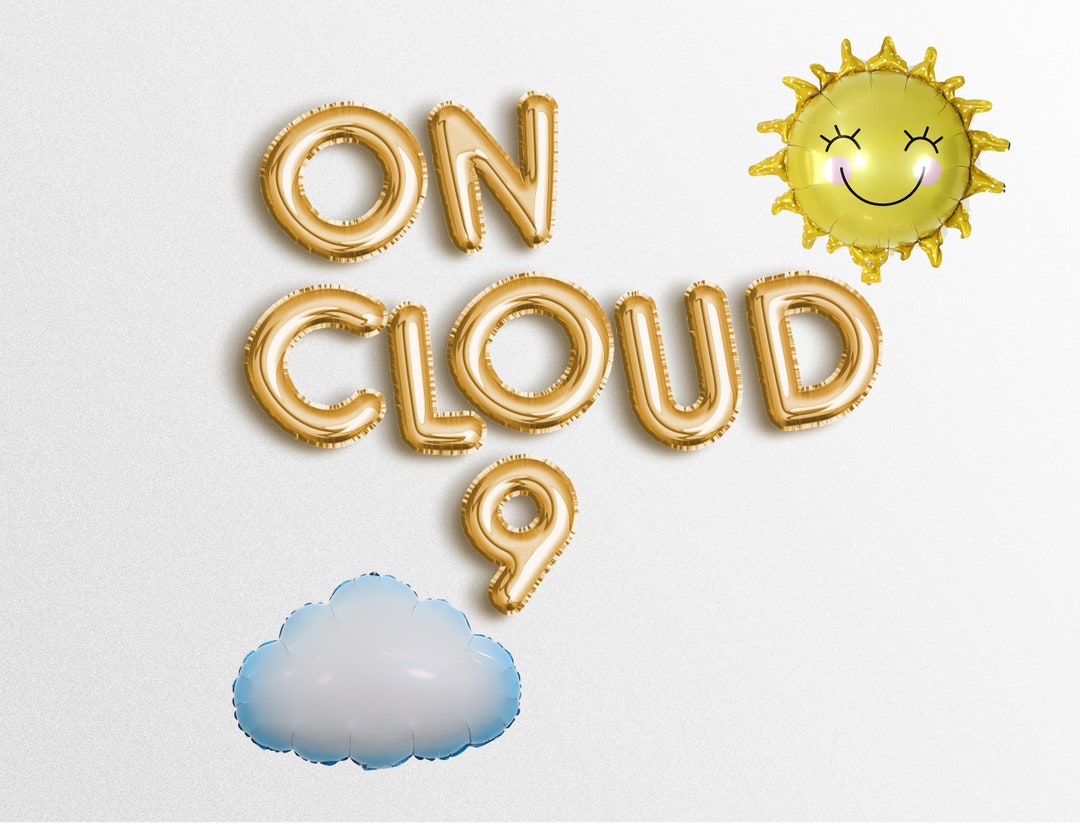 Cyber Sale ON CLOUD 9 16" Letter Balloons Banner 9th Birthday Party ...