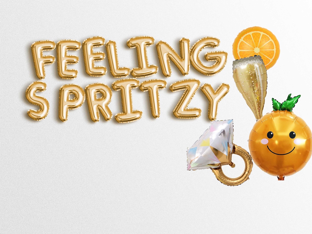 Name Feeling Spritzy Balloon Banner Trendy Club Bachelorette Sign Bach ...