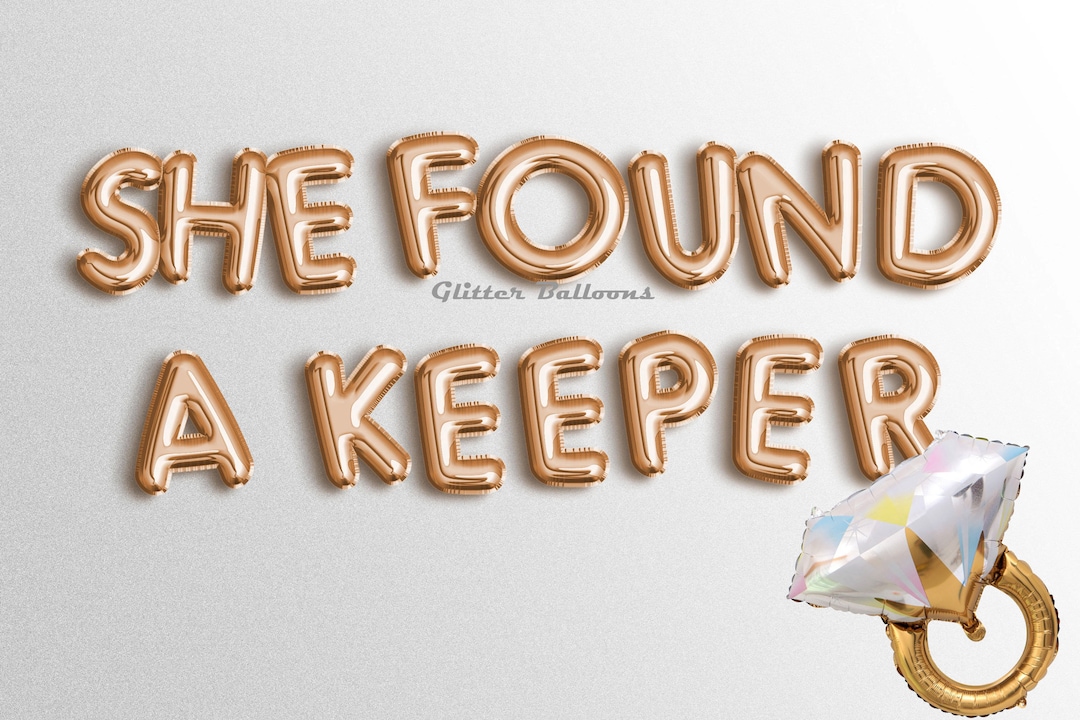 9 Colors SHE FOUND A KEEPER Letter Balloons Banner Party Balloon ...