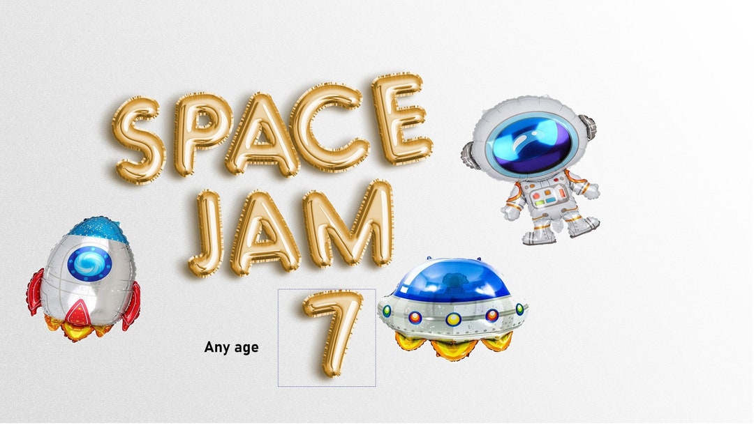 SPACE JAM 1 2 3 4 5 6 7 8 9 10 Years Old Astronaut 16" Letter Balloons ...
