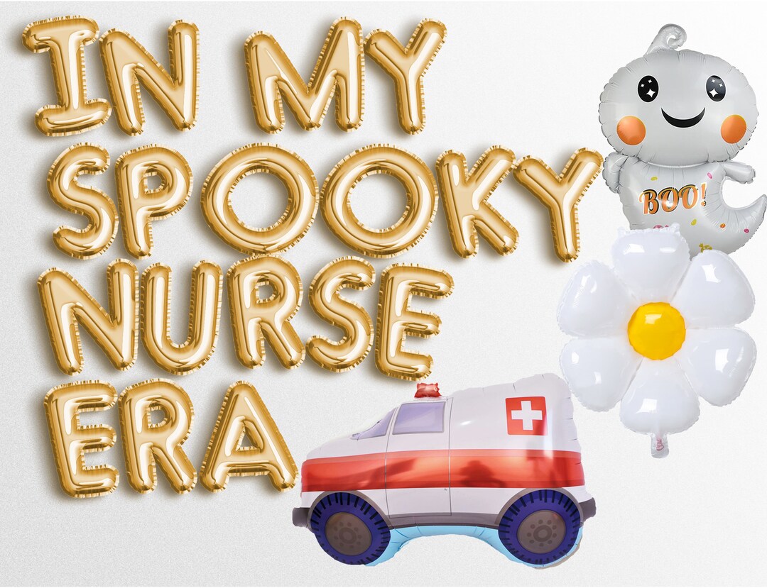 In My Spooky Nurse Era Balloons, Retro Nurse Garland, RN BSN Halloween ...