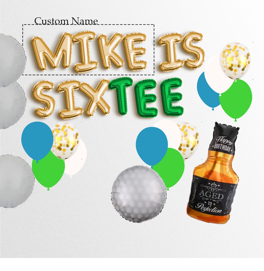 SIXTEE Golf Balloons Banner Personizable Golf Garland Letters 60th ...