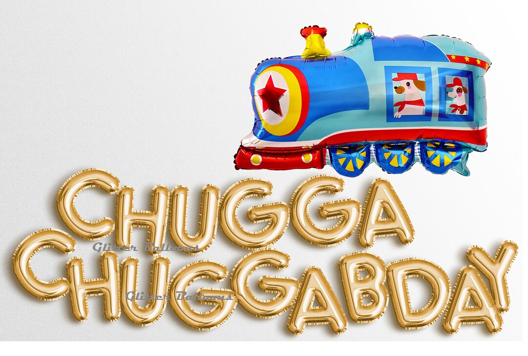 CHUGGA CHUGGA BDAY 16" Letter Balloons Banner Rose Gold Silver ...