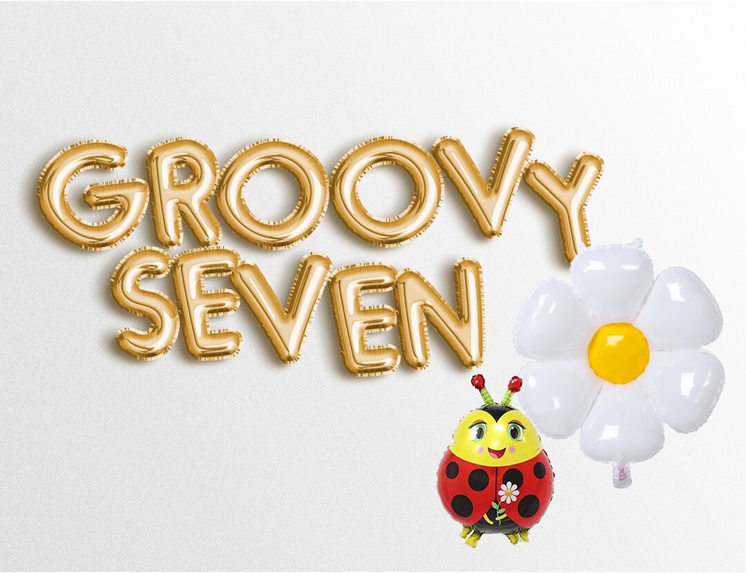 Groovy Birthday Balloon Groovy SEVEN Birthday 60s Birthday Retro ...