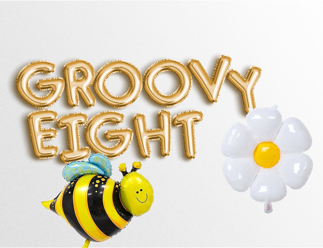 Groovy Birthday Balloon Groovy EIGHT Birthday 60s Birthday Retro ...