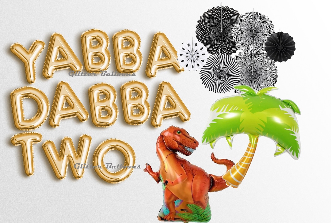 Yabba Dabba Two Balloon Banner Flinstones Yabba Dabba 16" Letter ...