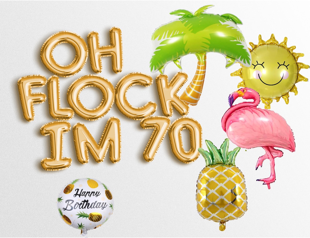 Sale OH FLOCK IM 70 Letter Balloons Banner 70th Birthday Party ...