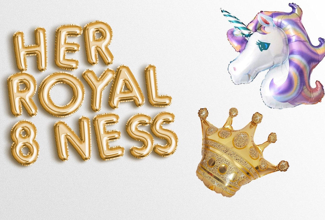 Her Royal 8 Ness Balloon Banner, Eight Banners 8th Birthday Party ...