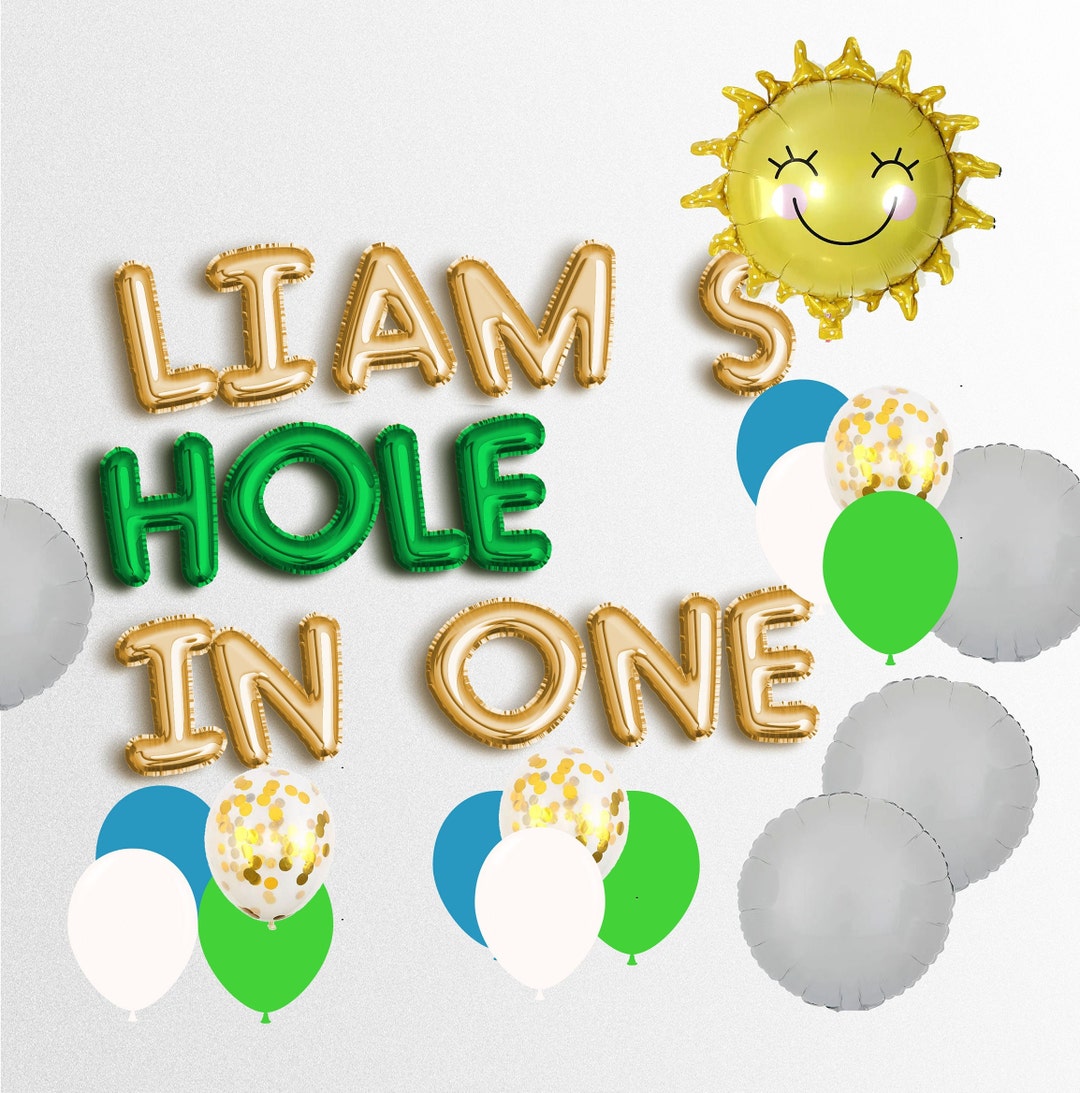 HOLE IN ONE Golf Balloons Banner Personilize Golf Garland Letters Golf ...