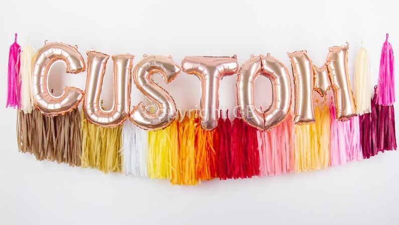 16 Rose Gold Custom Balloon/banner Rose Gold Letter | Etsy