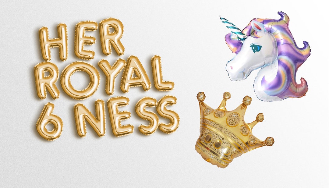 Her Royal 6 Ness Balloon Banner, Sixth Banners 6th Birthday Party ...
