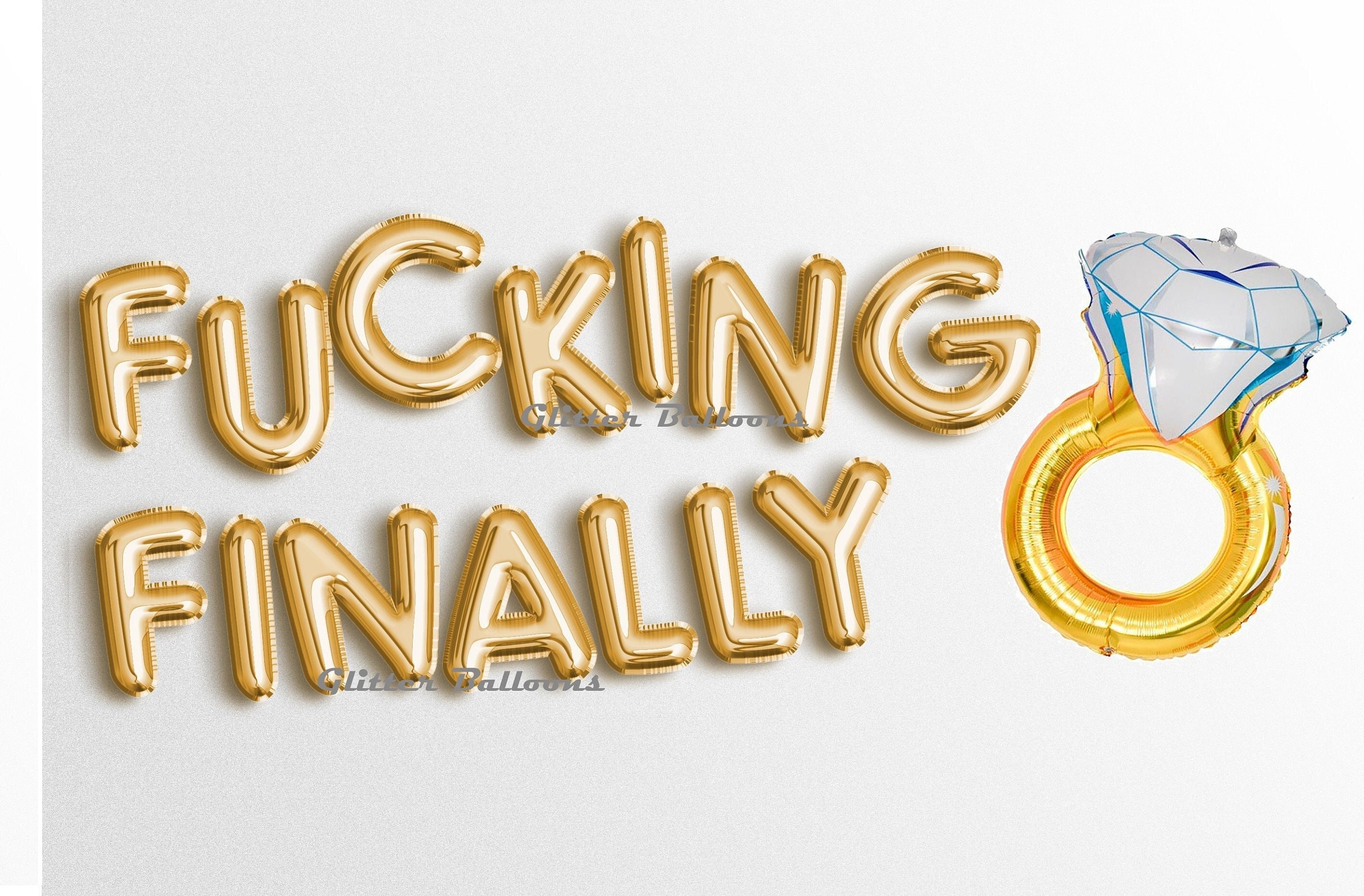 Fucking Finally Balloon Banner Funny Bridal Shower Engagement - Etsy