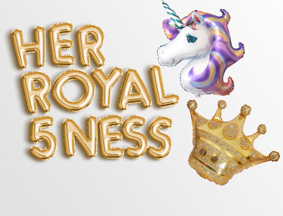 Her Royal 5 Ness Balloon Banner, Fifth Banners 5nd Birthday Party ...