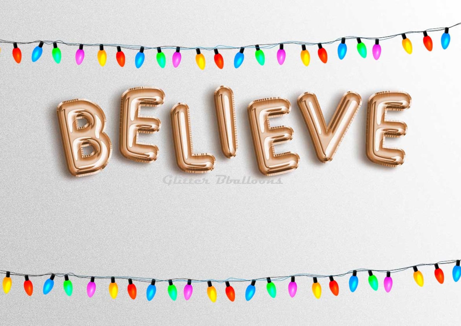 BELIEVE Banner 16" Letter Balloons BELIEVE Decorations Christmas Party ...