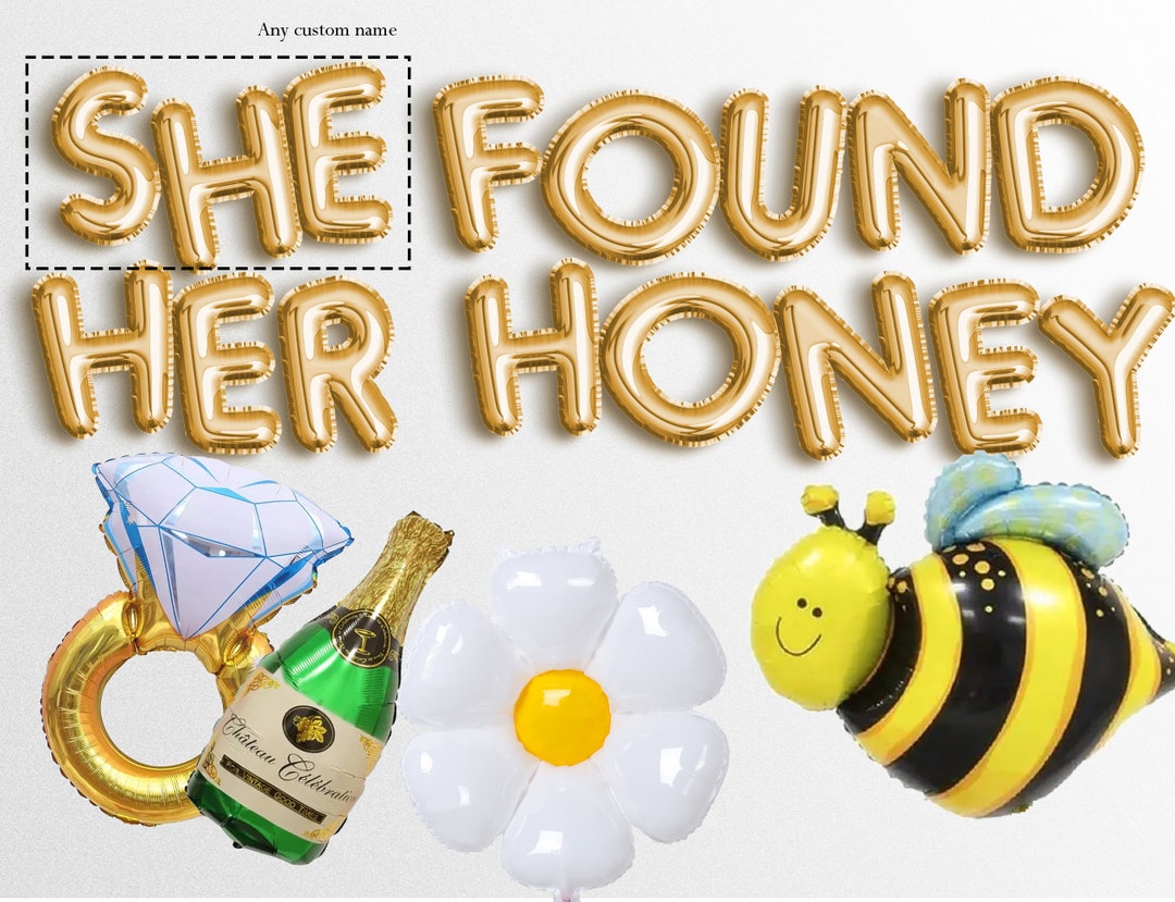 SHE FOUND Her HONEY Letter Balloons Banner Party Bachelorette ...