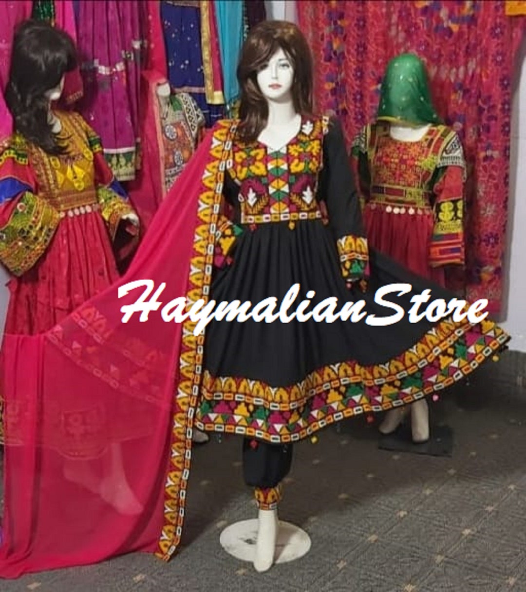 Afghan Kuchi Tribe Handmade Black Color Silver/golden Embroidery Kouchi ...