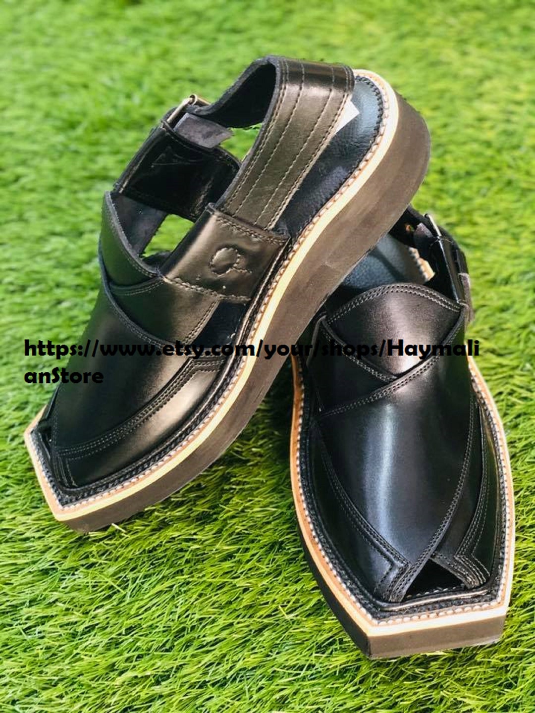 Handmade Leather Peshawari Chappal Sandal: Traditional Pakistani Kaptan ...
