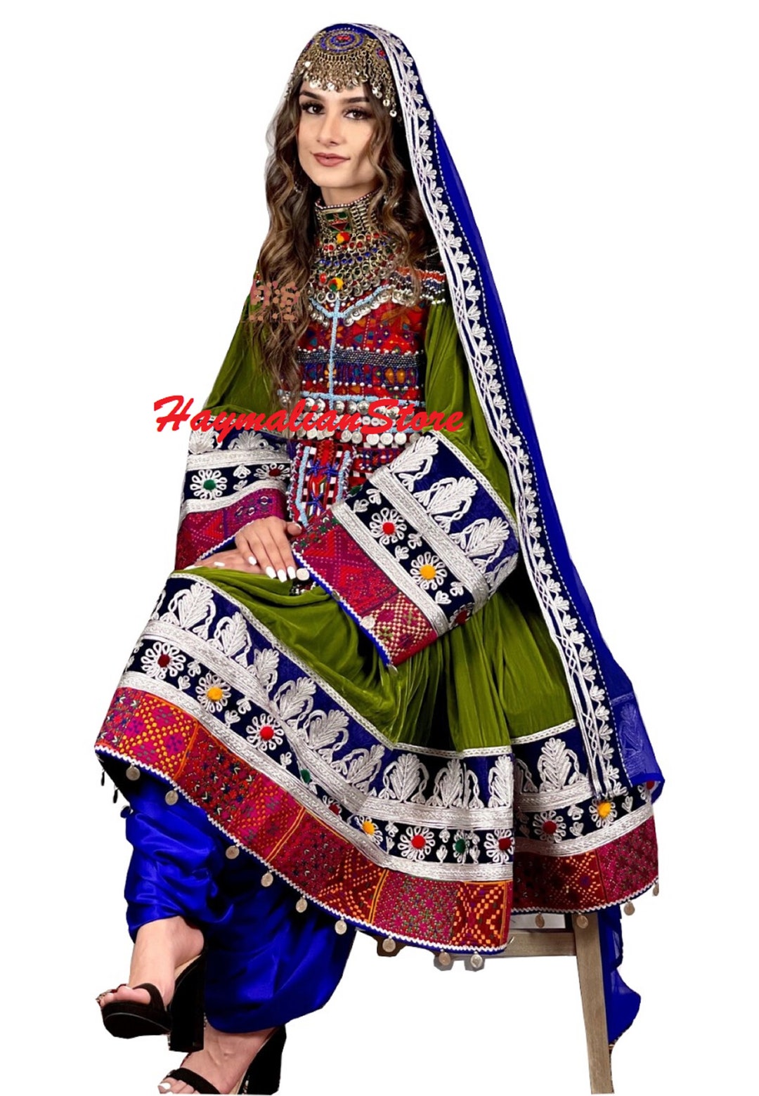 Afghan Kuchi Tribe Handmade Green and Blue Silk Coins Kochi - Etsy