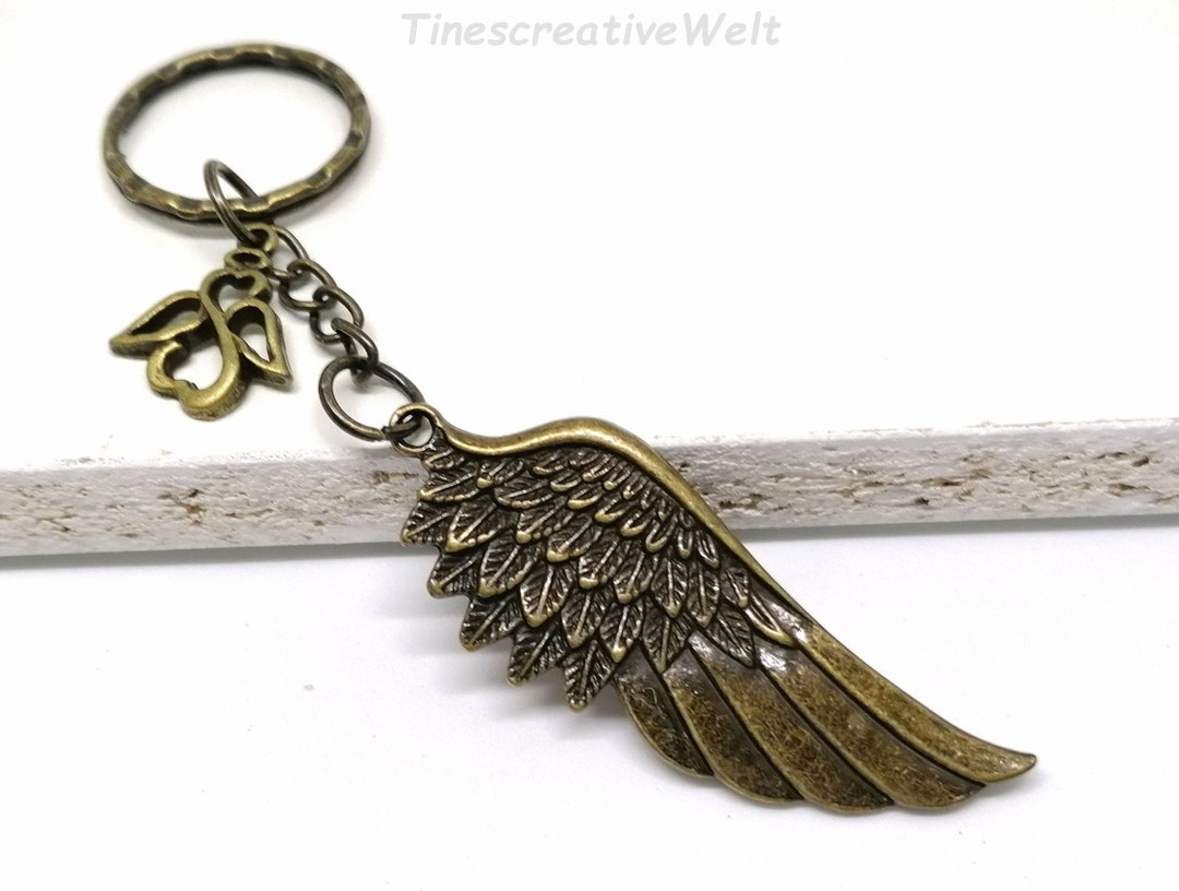 Keyring, Angel Wings, Guardian Angel, Bronze-coloured, Bag Pendant ...
