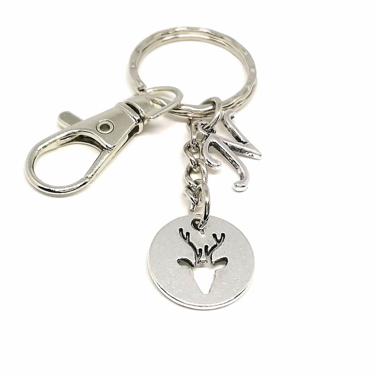 Personalized Deer Bag Charm, Moose, Antler, Key Ring, Snap Hook - Etsy