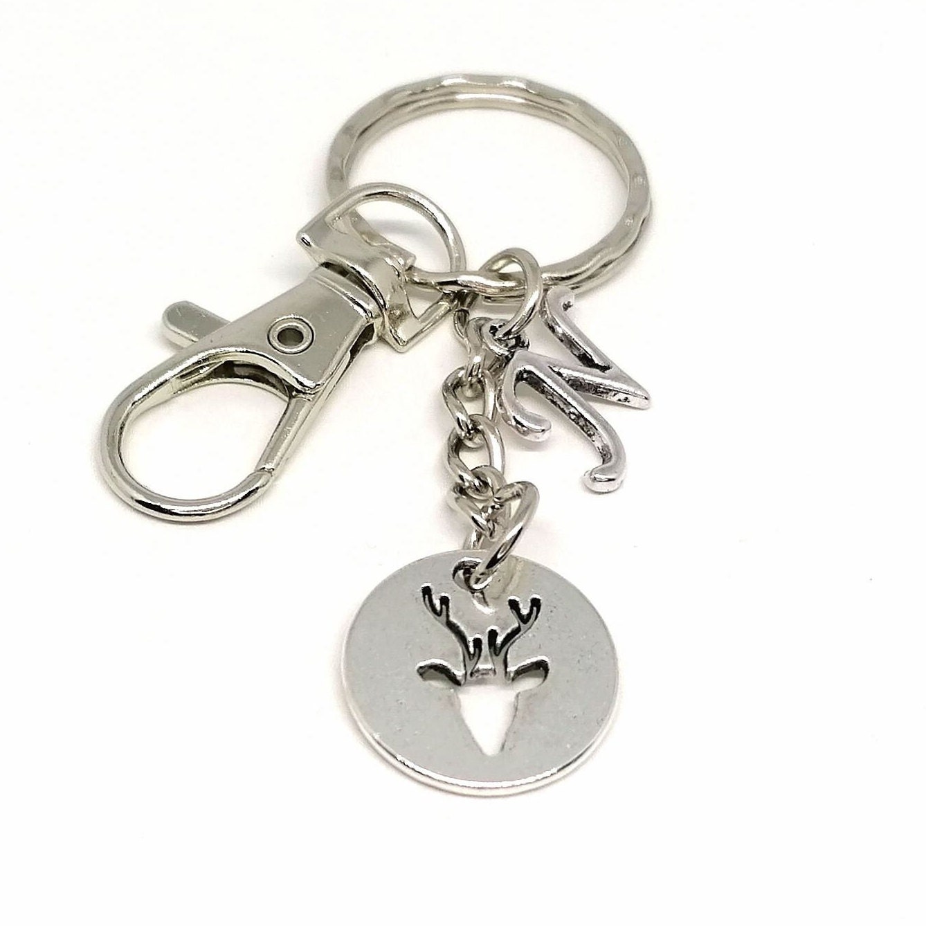 Personalized Deer Bag Charm, Moose, Antler, Key Ring, Snap Hook - Etsy