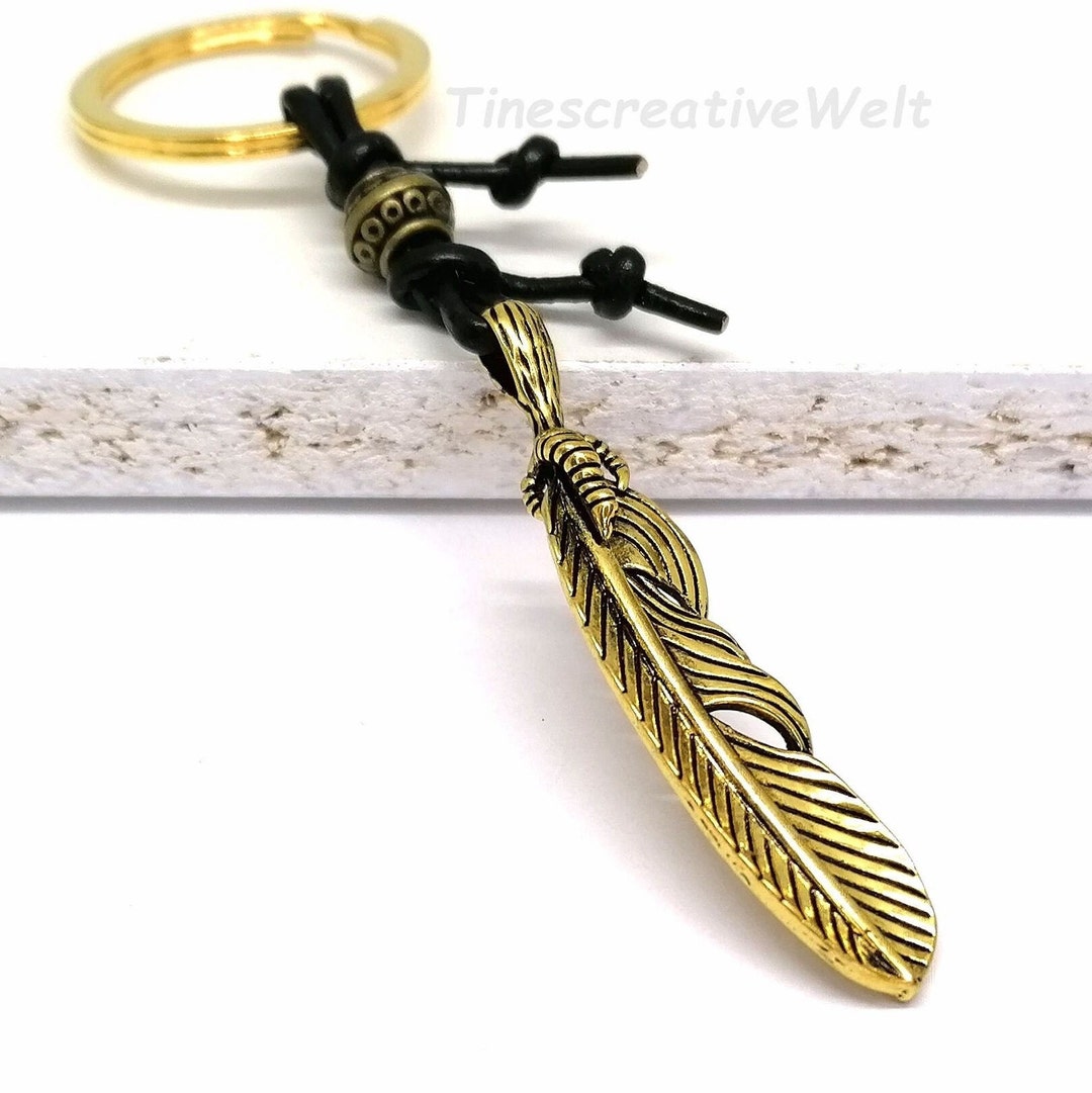 Keychain, Feather, Eagle Claw, Eagle, Genuine Leather, Gift for Men - Etsy