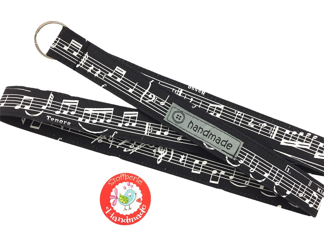 Lanyard Music Notes Black - Etsy