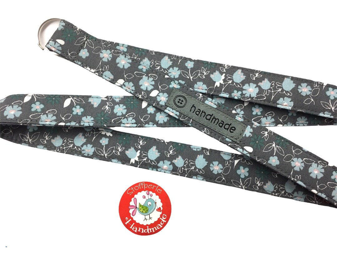 Lanyard mini flores gris / menta - Etsy España