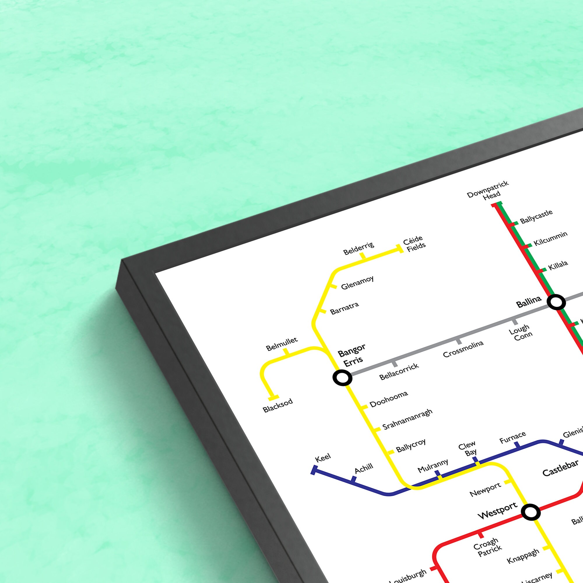 County Mayo Metro Map - Etsy UK