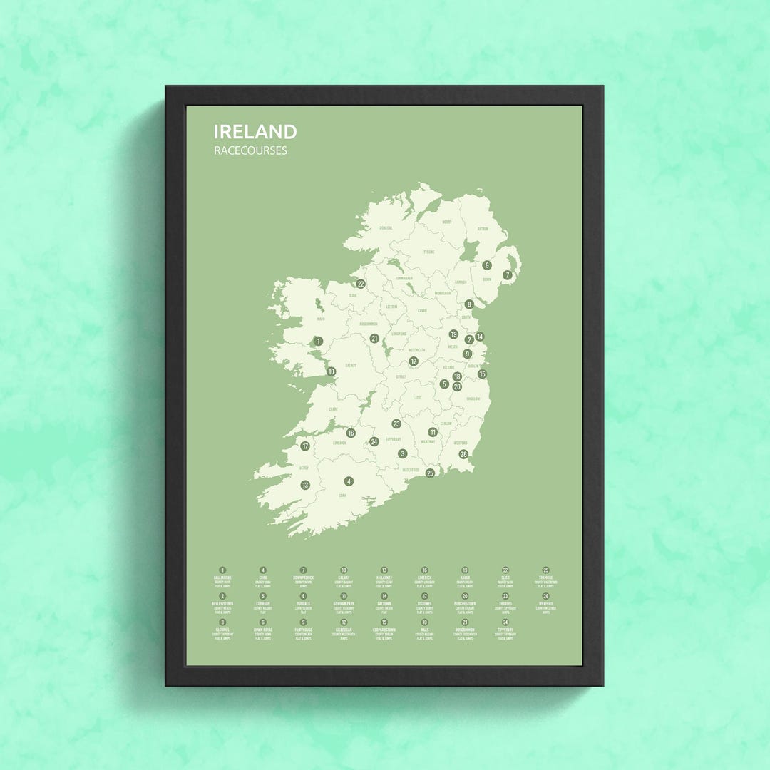Ireland Racecourses Map - Etsy