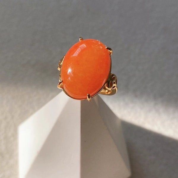 Red Jade Ring - Etsy