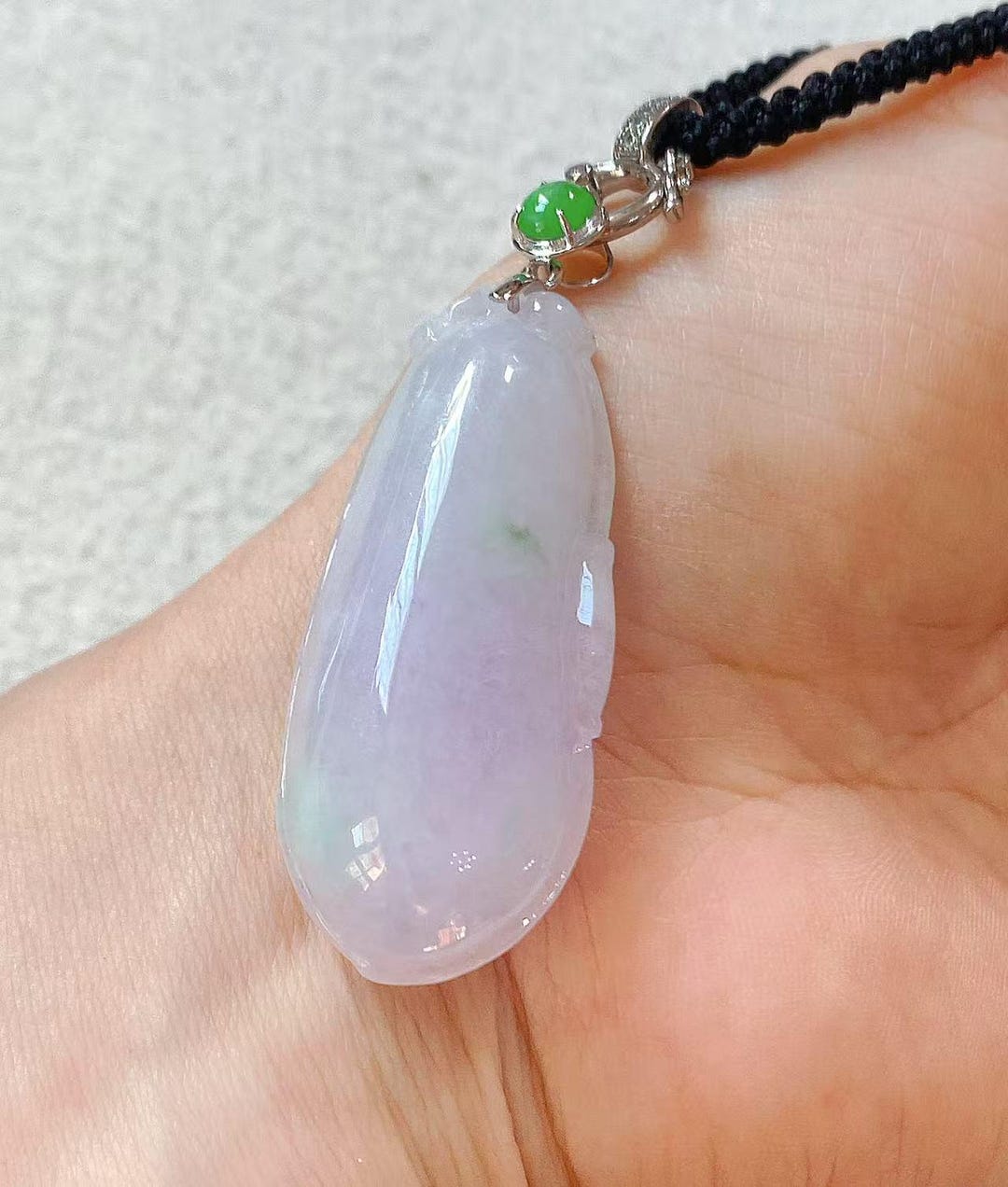 Translucent Lanvender & Green Jadeite Jade Pendant Certified Grade A ...