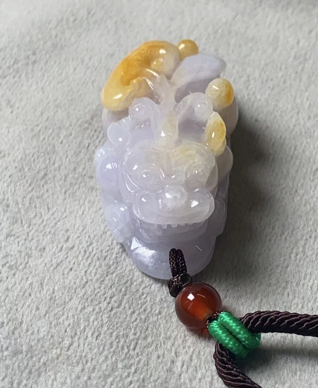 Natural Myanmar Yellow Jadeite Pixiu Necklace Certificated Grade A Icy ...