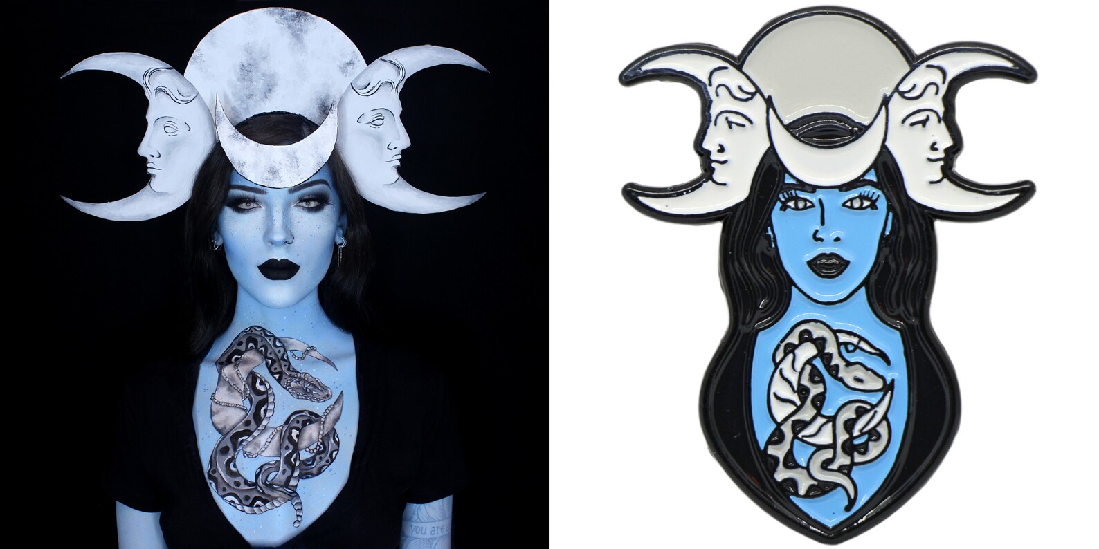Moon Snake 1.5 Soft Enamel Pin Greek Goddess Hecate - Etsy