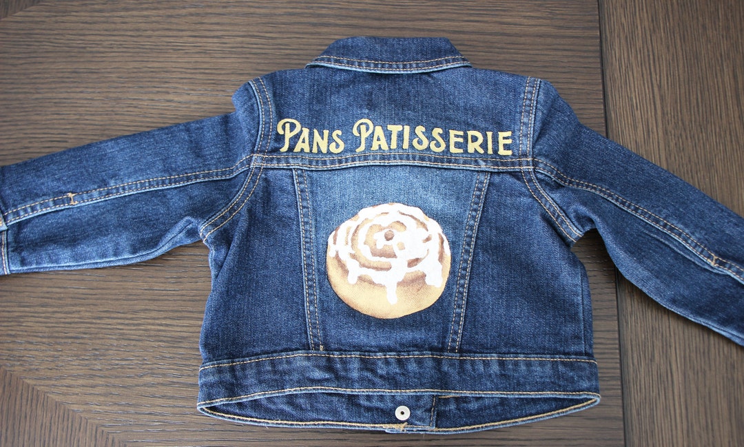 Cinnamon Roll Kids Toddler Hand Painted Denim Jean Jacket - Etsy