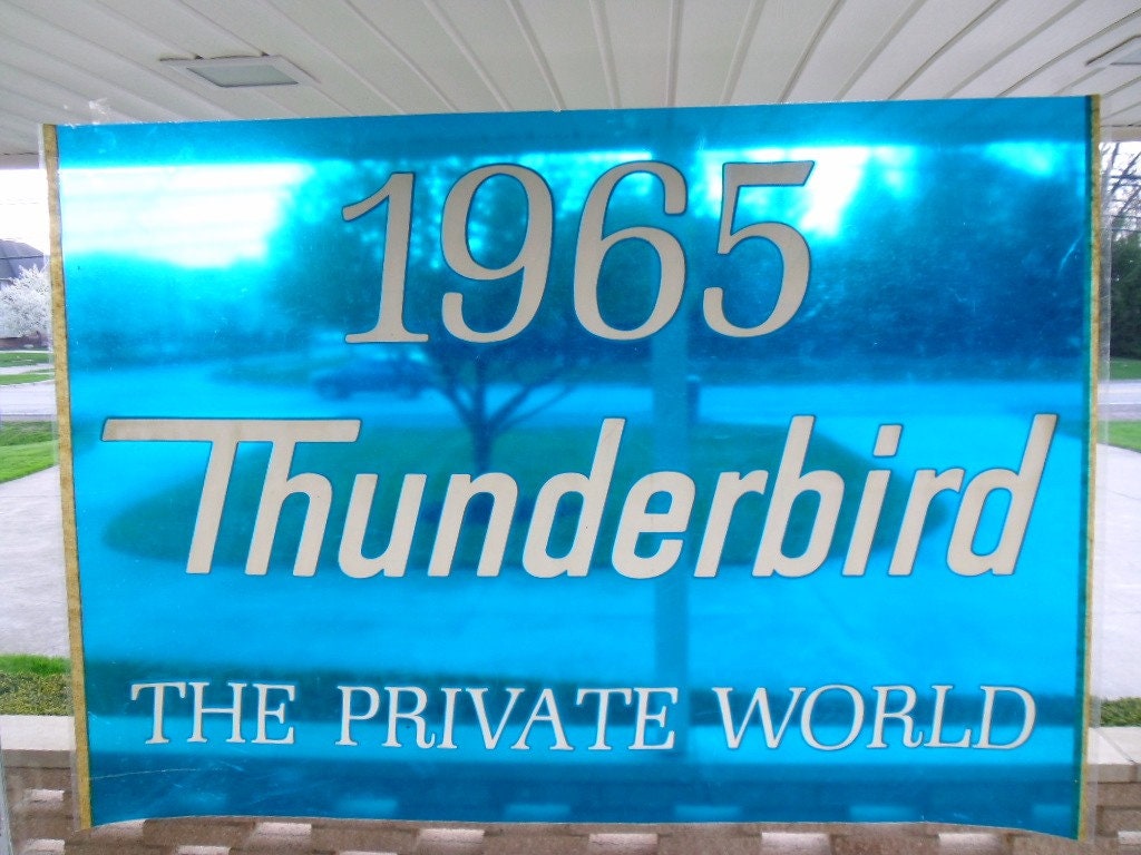 RARE 1965 FORD THUNDERBIRD Car Dealership Window Advertising Banner ...