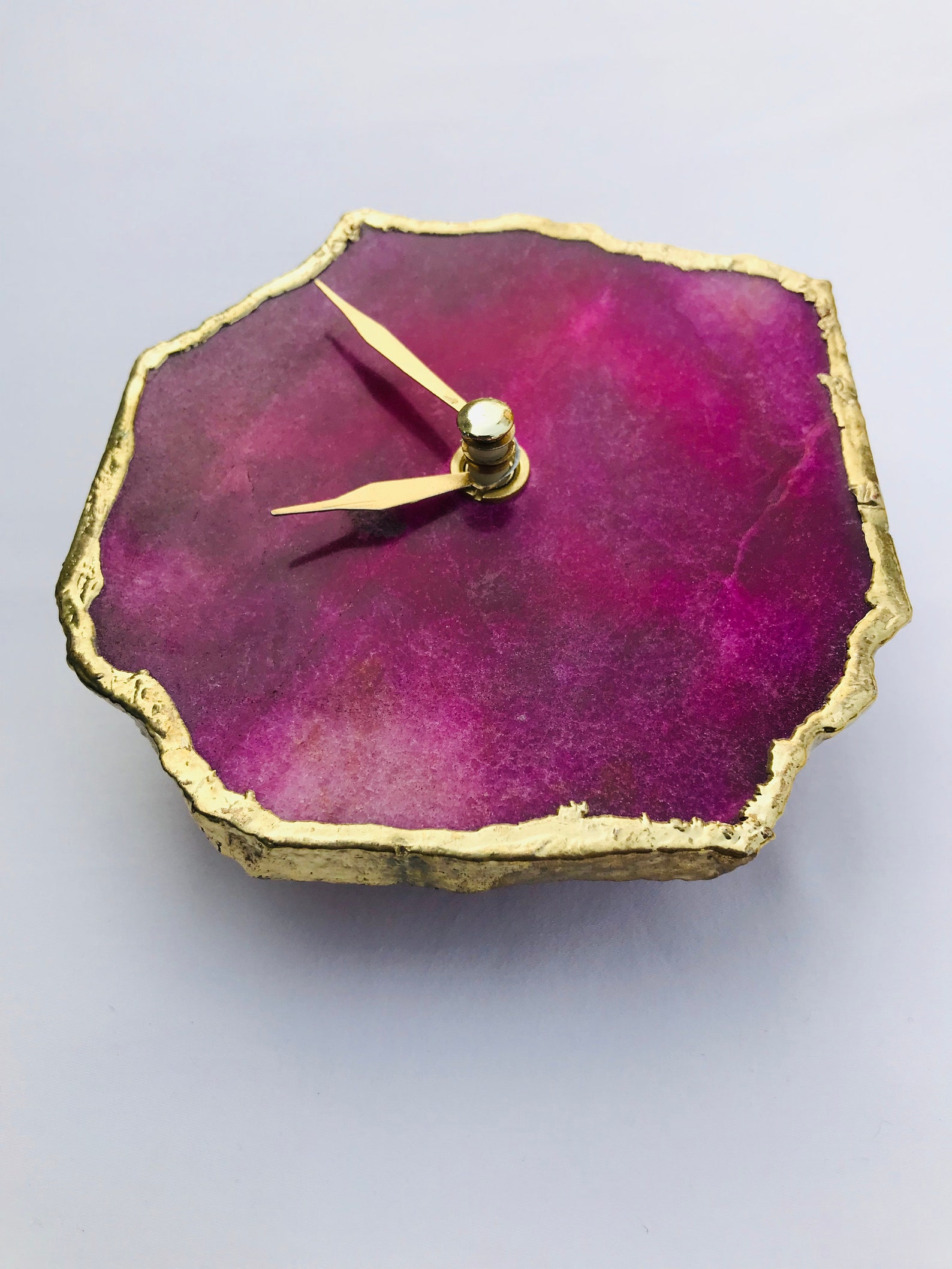 Magenta Agate Aventurine Wall/desk Clock/personalised Momento - Etsy