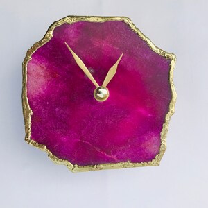 Magenta Agate Aventurine Wall/desk Clock/personalised Momento - Etsy
