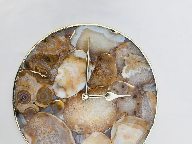 Large Brown Agate Wall Clock/personalised Momento | Etsy