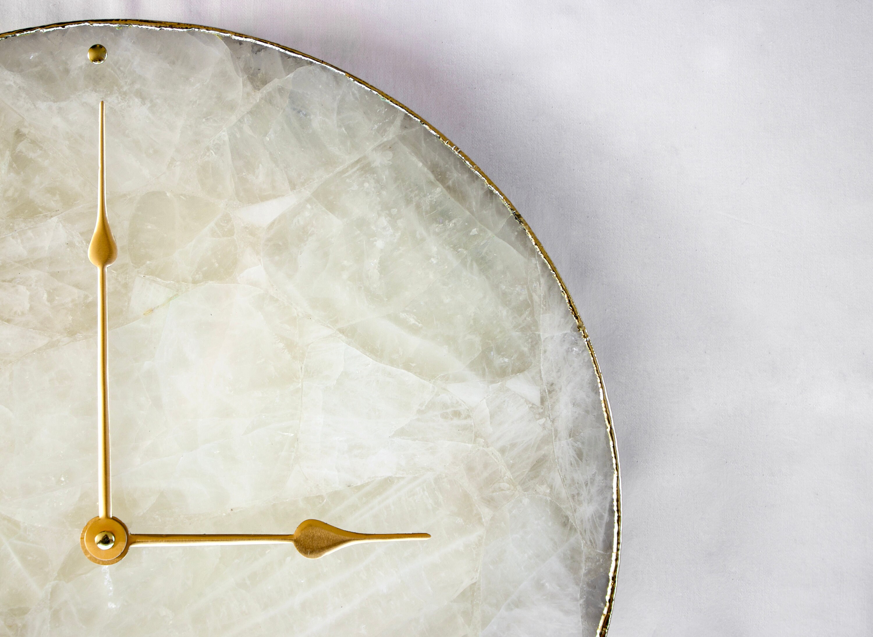 White Agate Wall Clock Circular - Etsy