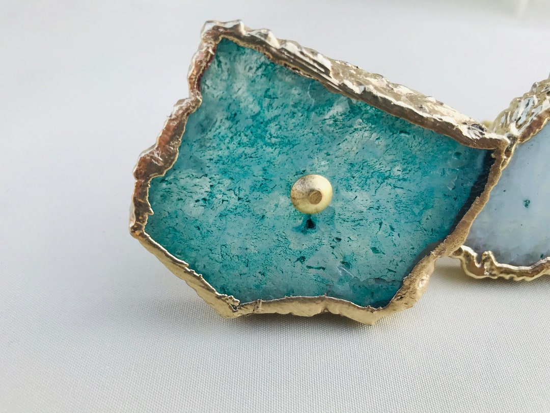 Set of 6 Aqua Agate Classic Vintage Finish Cabinet Drawer Pull Wardrobe ...